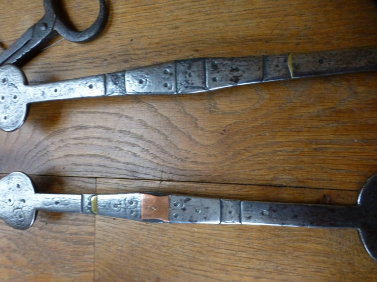 Dutch Colonial Fireplace Tools with Hanger, 17th Century at 1stDibs
