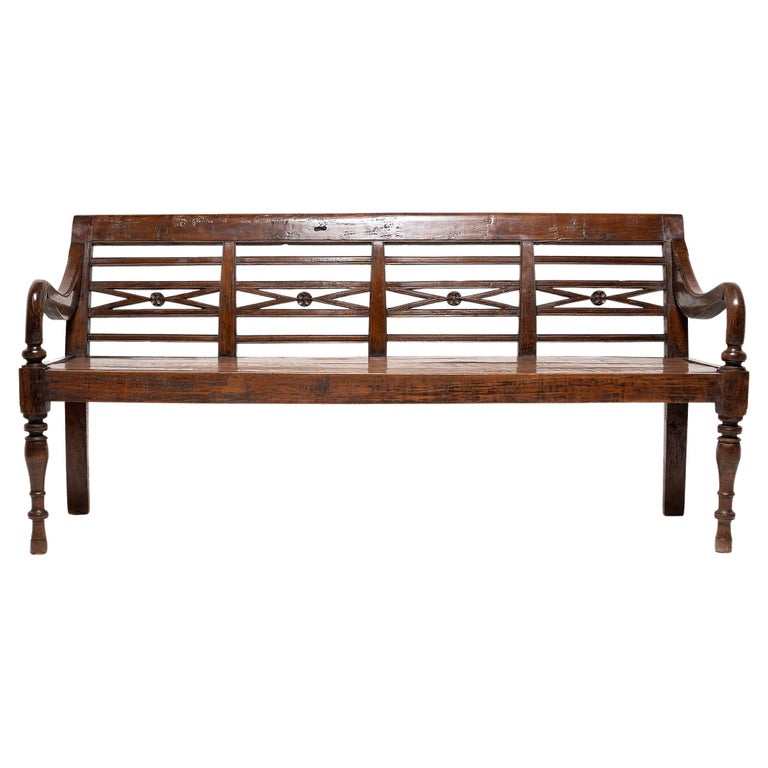 Dutch Colonial Garden Bench, C. 1900 For Sale at 1stDibs