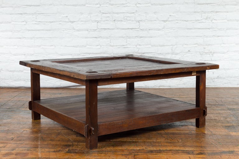 Dutch Colonial Late 19th Century Wooden Coffee Table with Planked Top ...