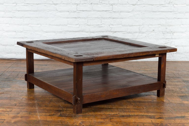 Dutch Colonial Late 19th Century Wooden Coffee Table with Planked Top ...