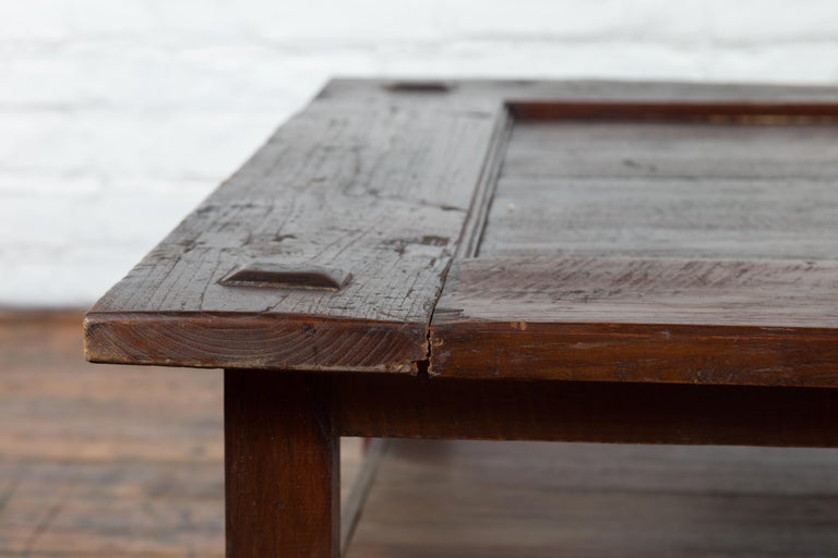 Dutch Colonial Late 19th Century Wooden Coffee Table with Planked Top ...