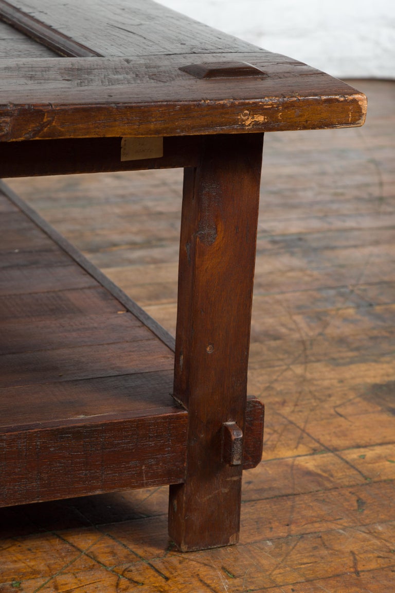 Dutch Colonial Late 19th Century Wooden Coffee Table with Planked Top ...