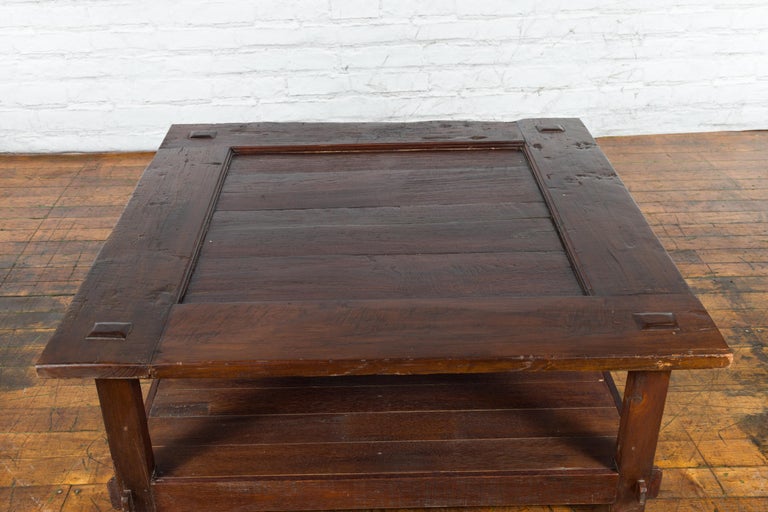 Dutch Colonial Late 19th Century Wooden Coffee Table with Planked Top ...