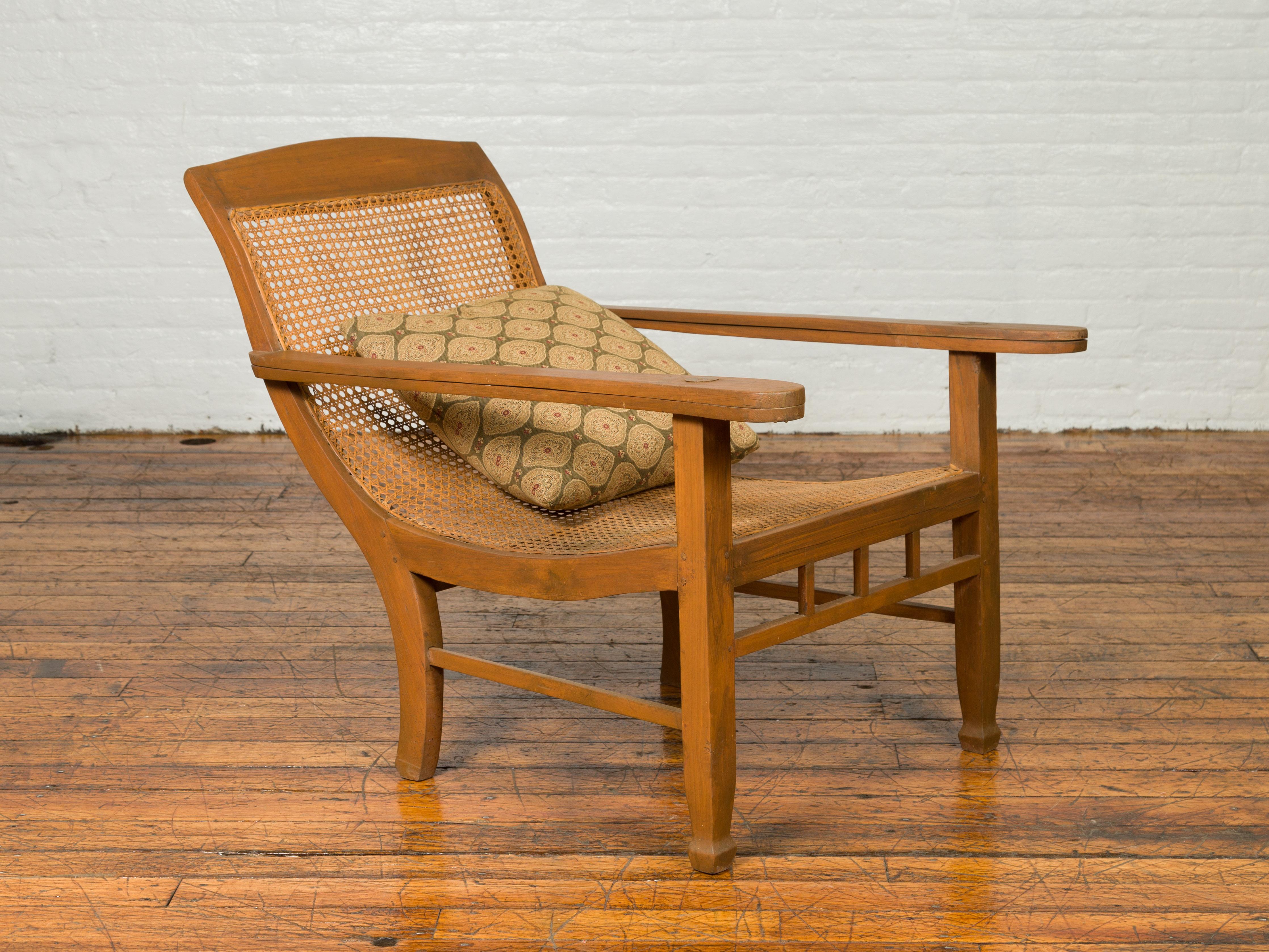 Dutch Colonial Vintage Plantation Lounge Chair with Curving Seat and ...