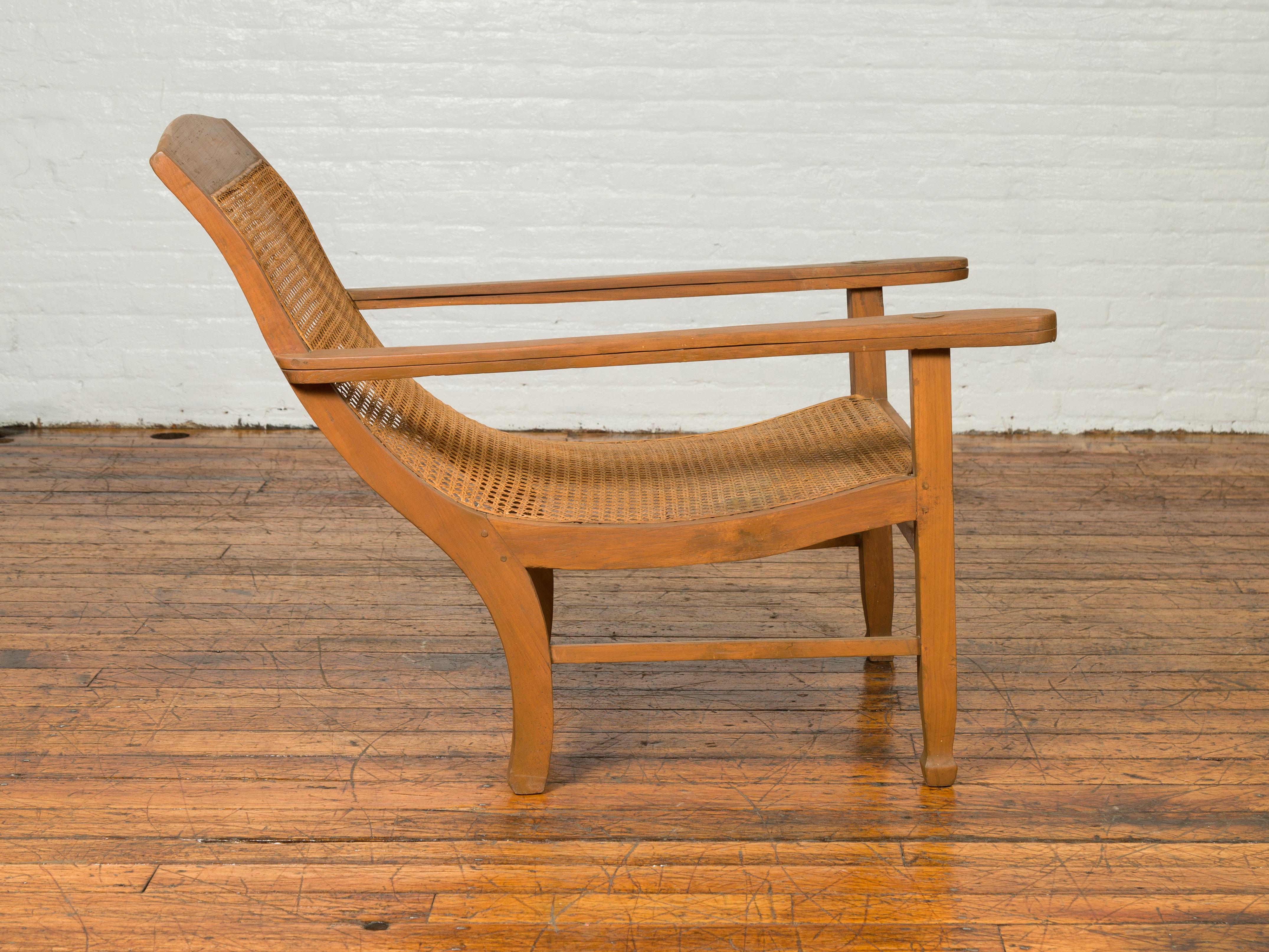 Dutch Colonial Vintage Plantation Lounge Chair with Curving Seat and ...