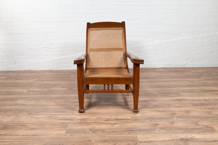 Dutch Colonial Vintage Plantation Lounge Chair with Curving Seat and ...