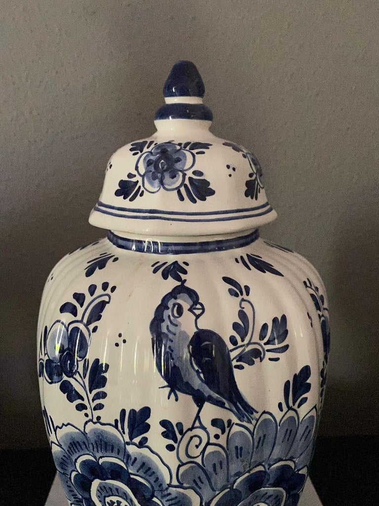 Dutch Delft Blue Handpainted Vase For Sale at 1stDibs