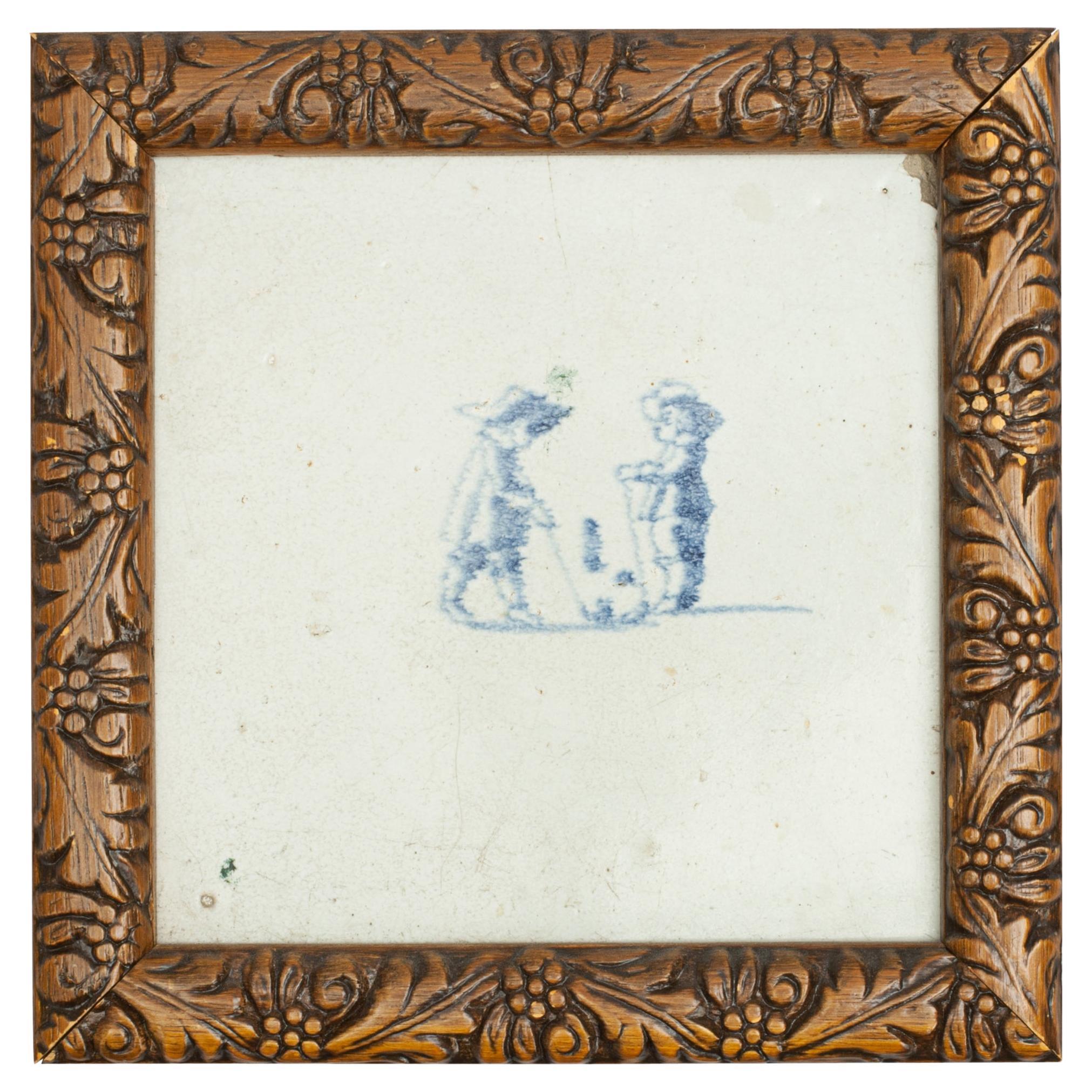 Dutch Delft Tile Large Picture of A Fleet of Ships For Sale at 1stDibs