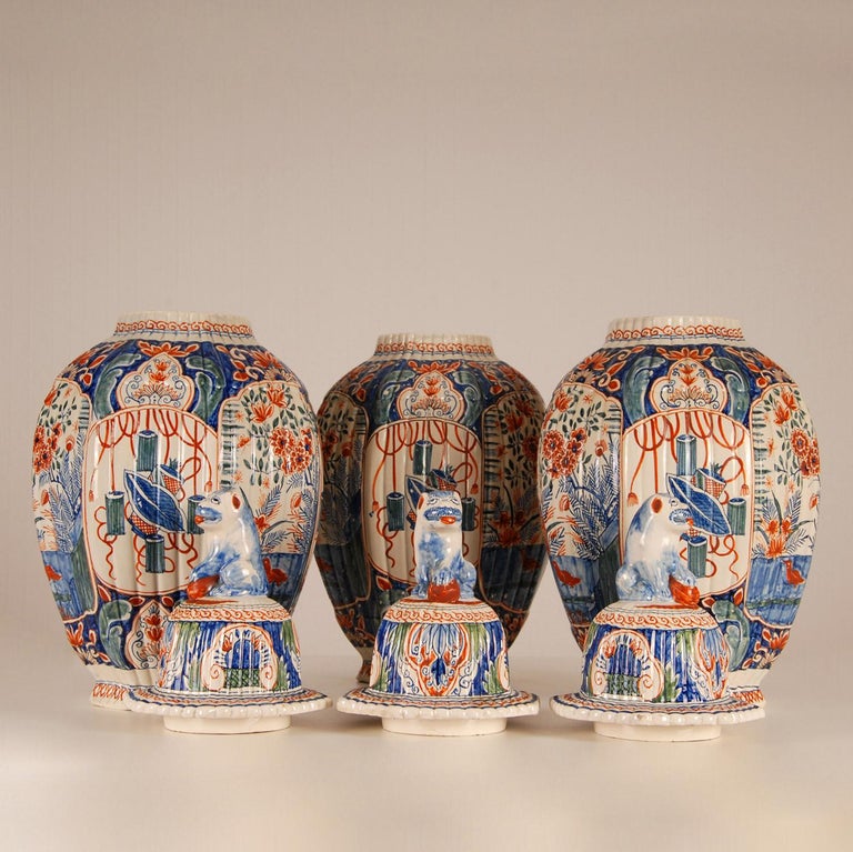 Dutch Delft Vases Cashmere Palette Polychrome Delft Tin Glazed Edme ...