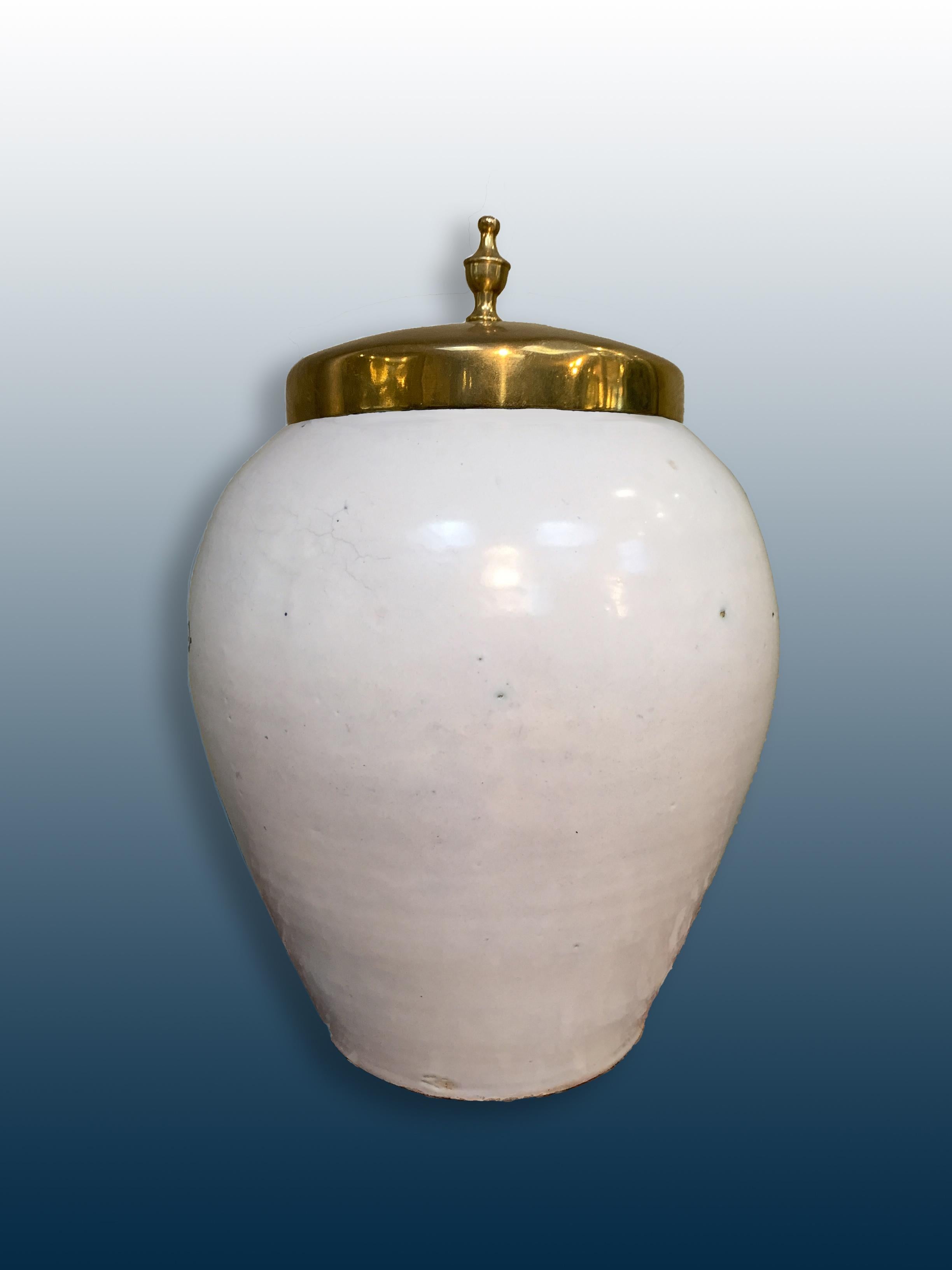 Dutch Delftware Tobacco Jar with Brass Lid, 18th Century at 1stDibs ...