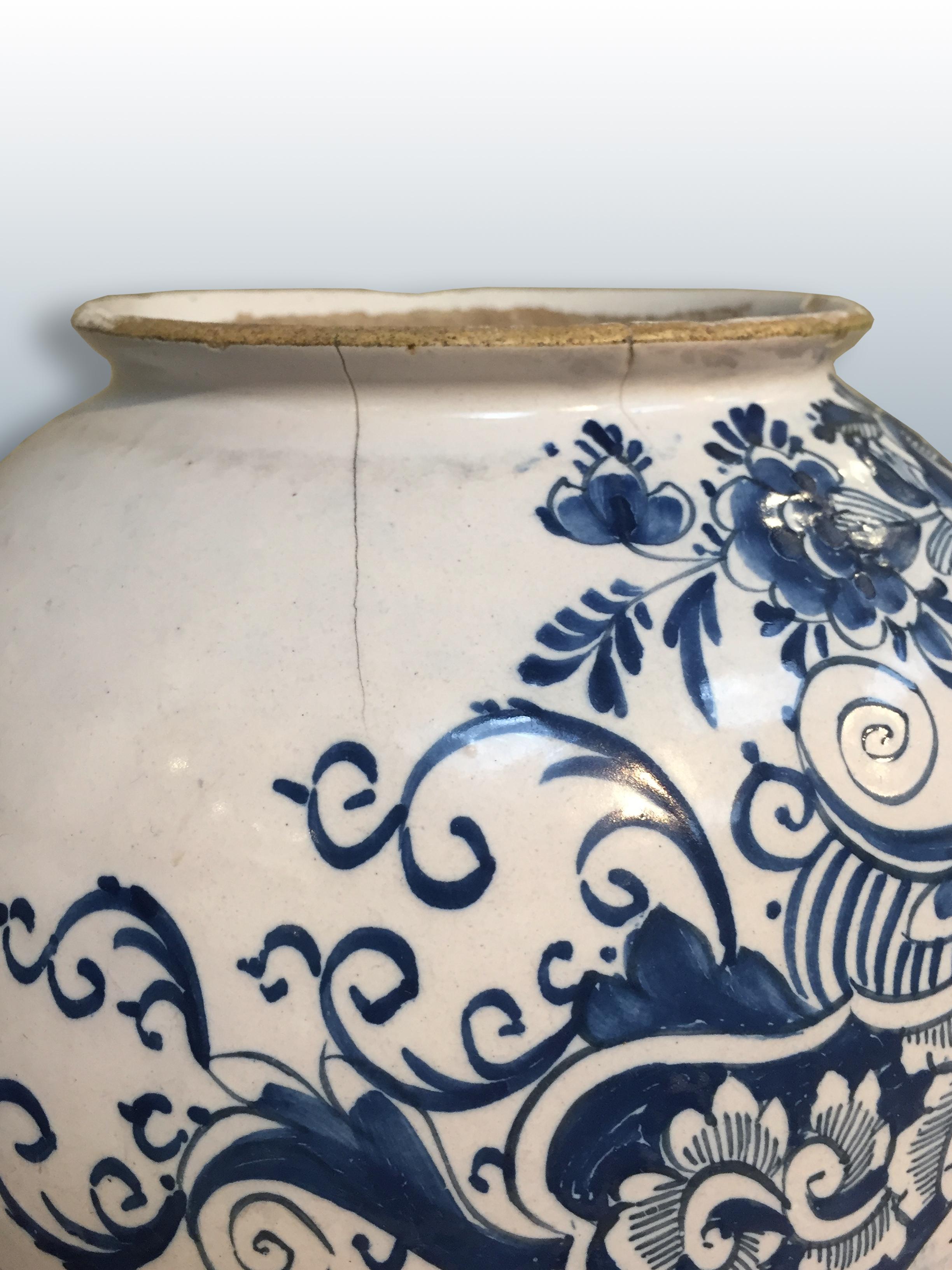 Dutch Delftware Tobacco Jar with Brass Lid, 18th Century at 1stDibs | carolina tobacco jar ...