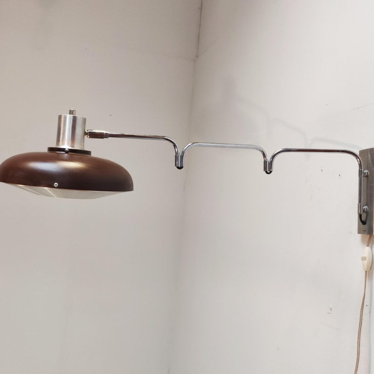 Dutch Design Double Arc Wall Lamp by Lakro, 1960s For Sale at 1stDibs