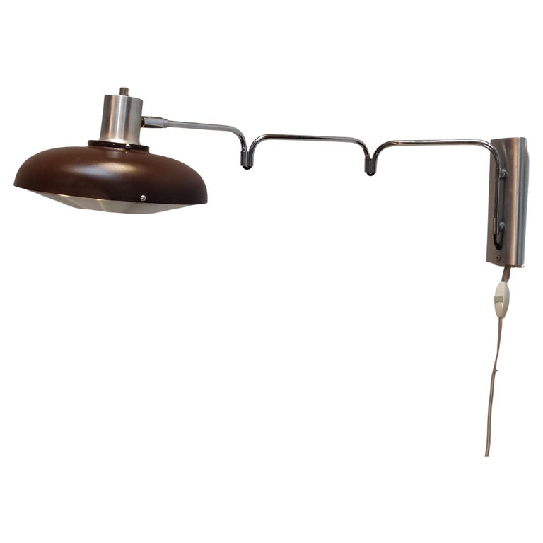 Dutch Design Double Arc Wall Lamp by Lakro, 1960s For Sale at 1stDibs