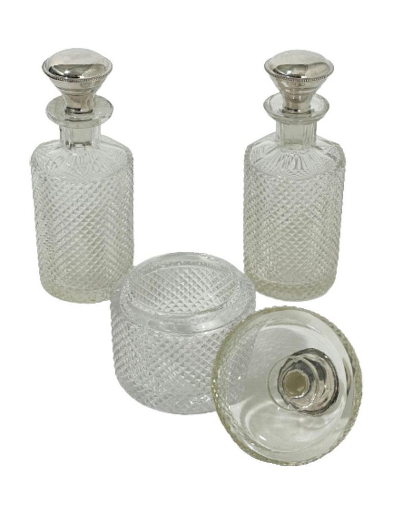 Dutch Diamond Cut Crystal Dressing Table Set by Fa. C. Bos and Zn ...