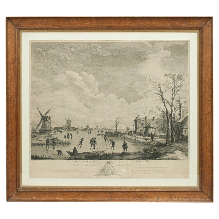 Dutch Kolf Print, Vuë De Santvliet Village De Hollande, Golf Engraving ...