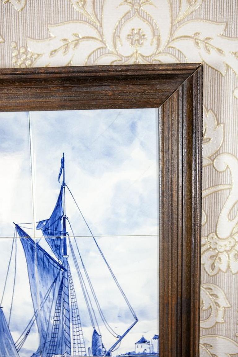 Dutch Landscape Made of Ceramic Tiles, Faience from Delft, circa 1960s ...