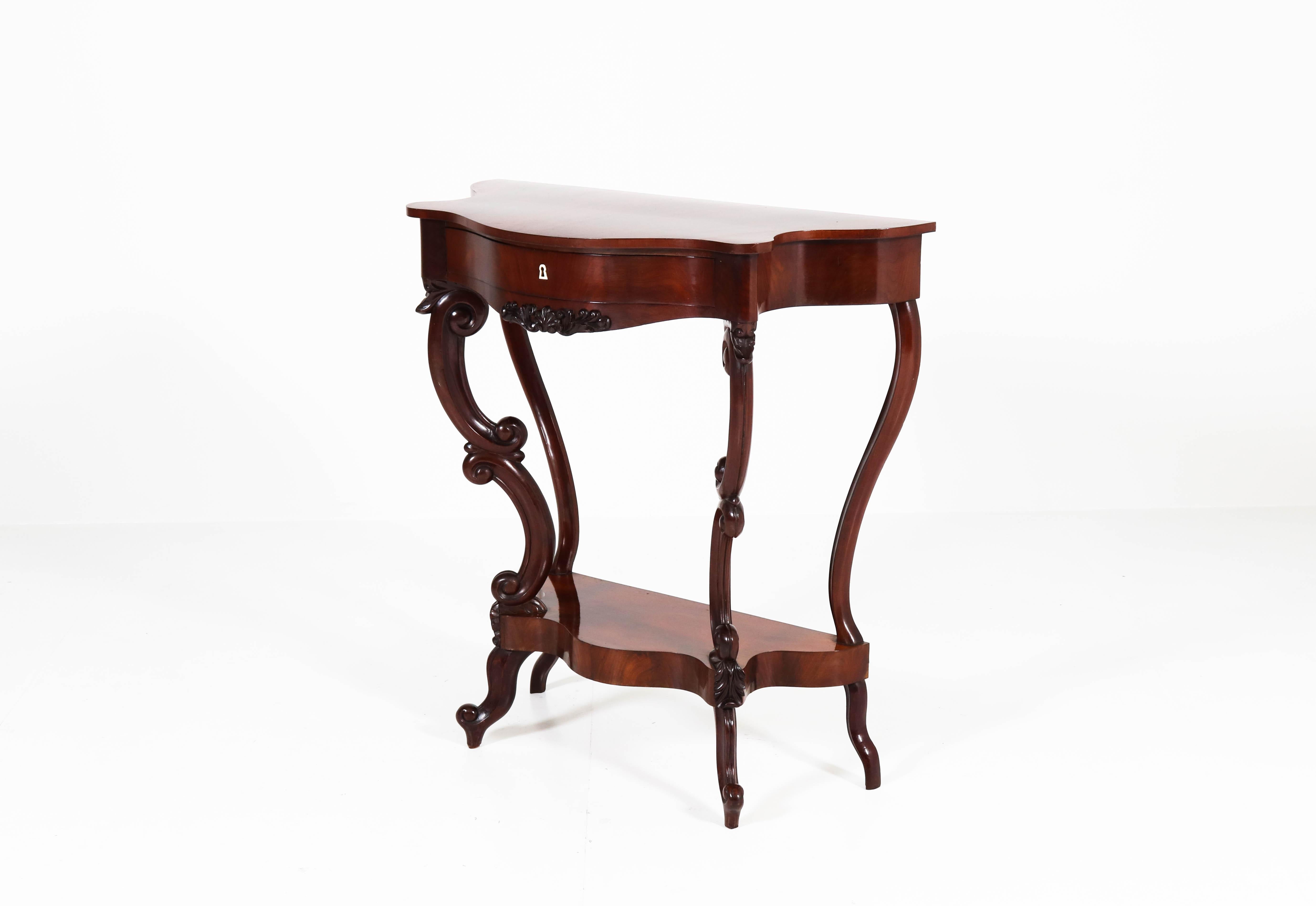 Dutch Mahogany Louis Philippe Console Table, 1850s For Sale at 1stDibs
