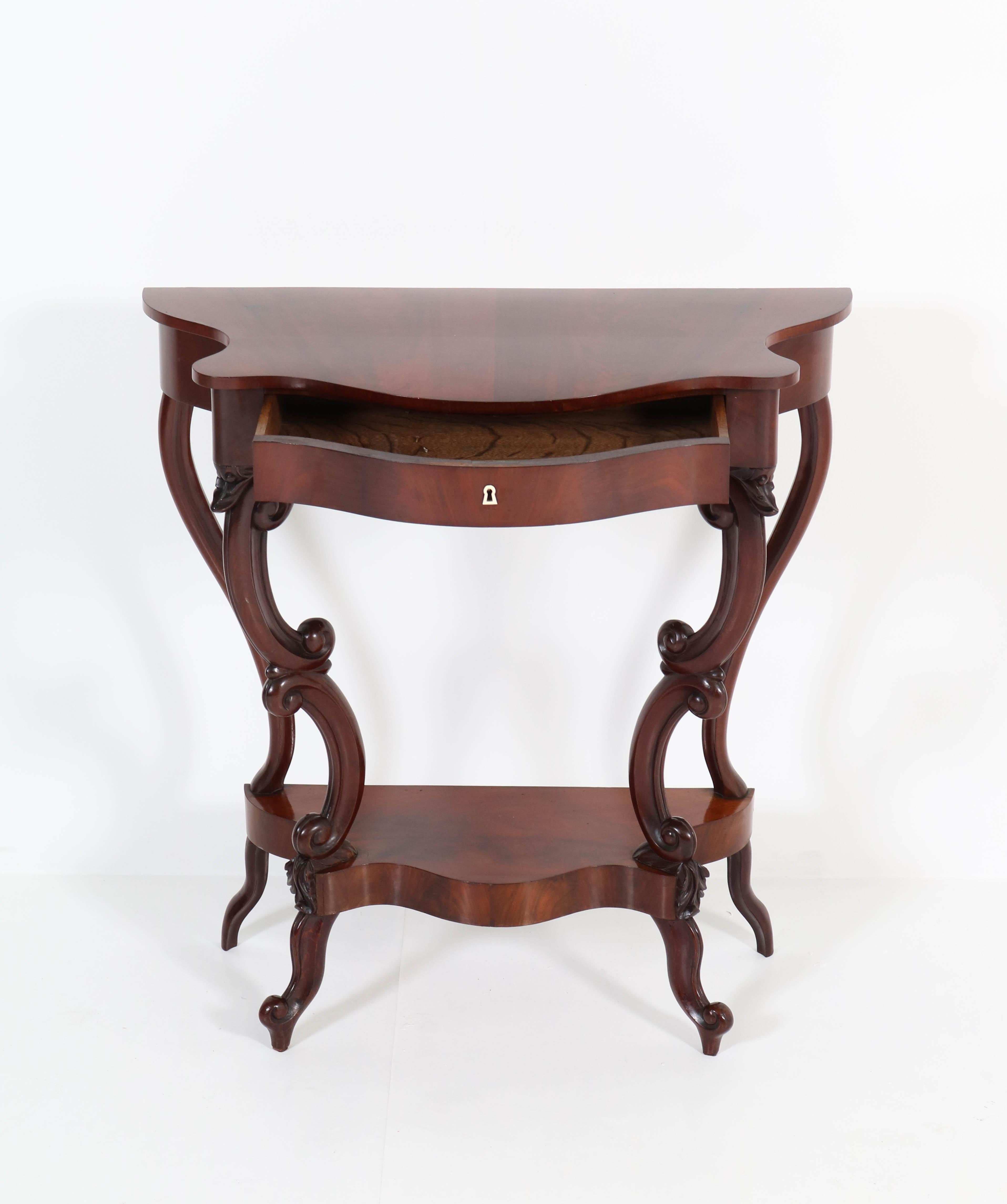 Dutch Mahogany Louis Philippe Console Table, 1850s For Sale at 1stDibs