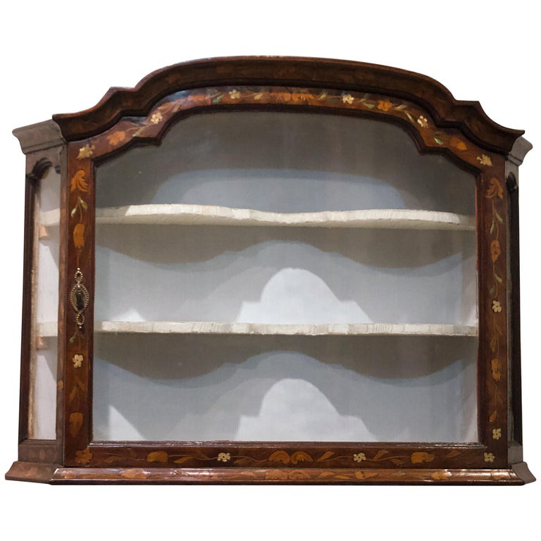 Dutch Marquetry Hanging Vatrine Cabinet at 1stDibs
