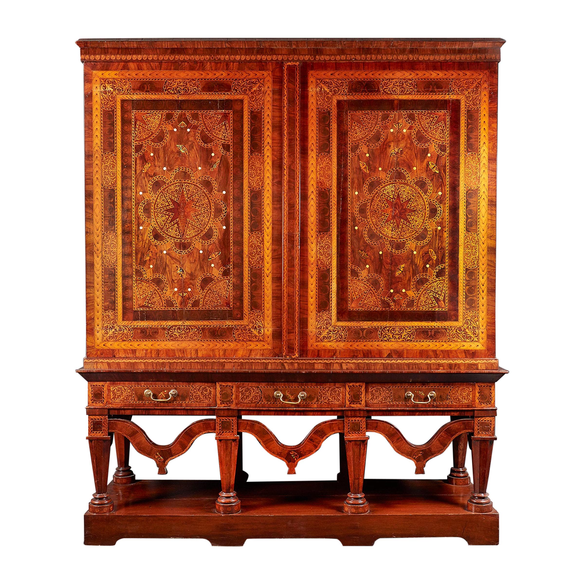 PENNSYLVANIA DUTCH CUPBOARD IN BITTERSWEET ORANGE PAINT at 1stDibs