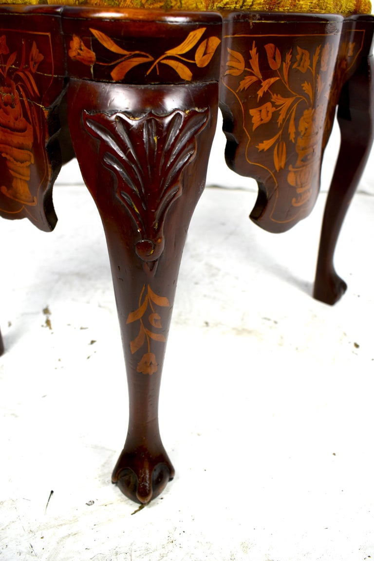 Dutch Marquetry Stool For Sale at 1stDibs