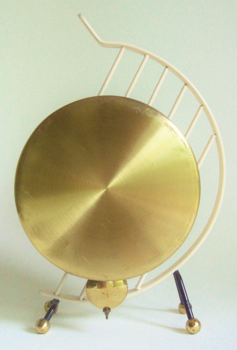 Dutch Midcentury, Avant Garde, Brass and Polychrome Enamel Pendulum ...