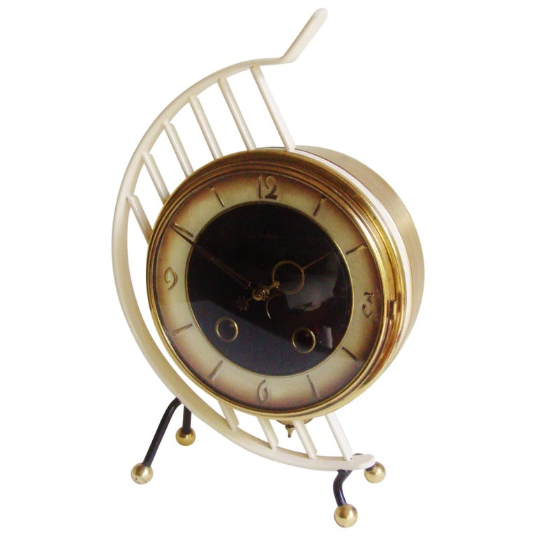 Dutch Midcentury, Avant Garde, Brass and Polychrome Enamel Pendulum ...