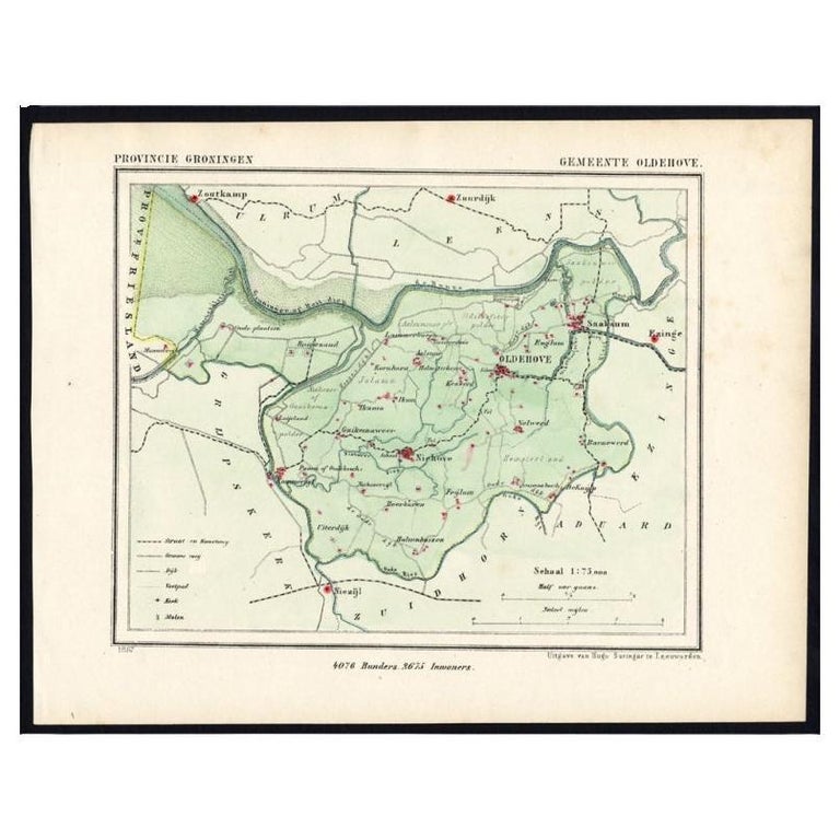 Dutch Municipality of the Gemeente Oldehove in Grongingen, Kuyper, 1865 ...
