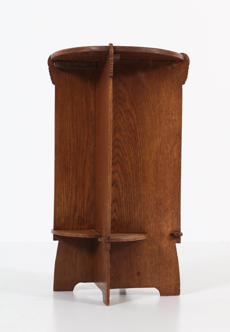 Dutch Oak Art Deco Amsterdam School Pedestal Table or Plant Stand ...