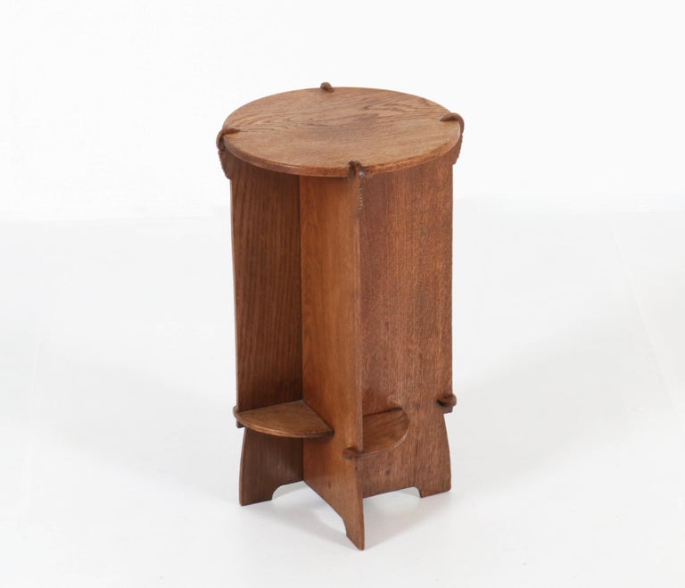 Dutch Oak Art Deco Amsterdam School Pedestal Table or Plant Stand ...