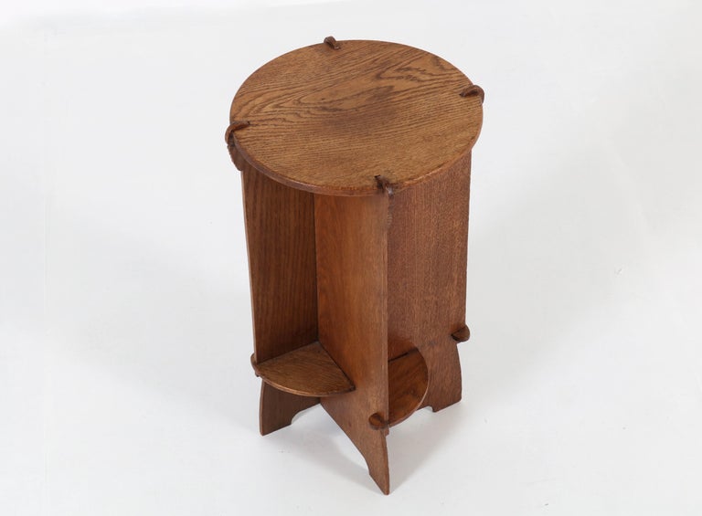 Dutch Oak Art Deco Amsterdam School Pedestal Table or Plant Stand ...