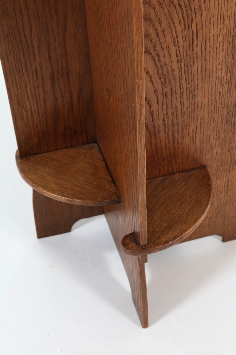 Dutch Oak Art Deco Amsterdam School Pedestal Table or Plant Stand ...