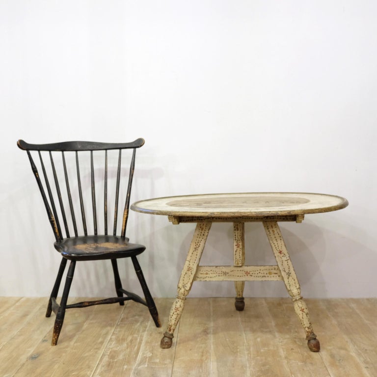 Dutch Painted Folding Table, Rustic Rural Scene, 19th Century, Original ...