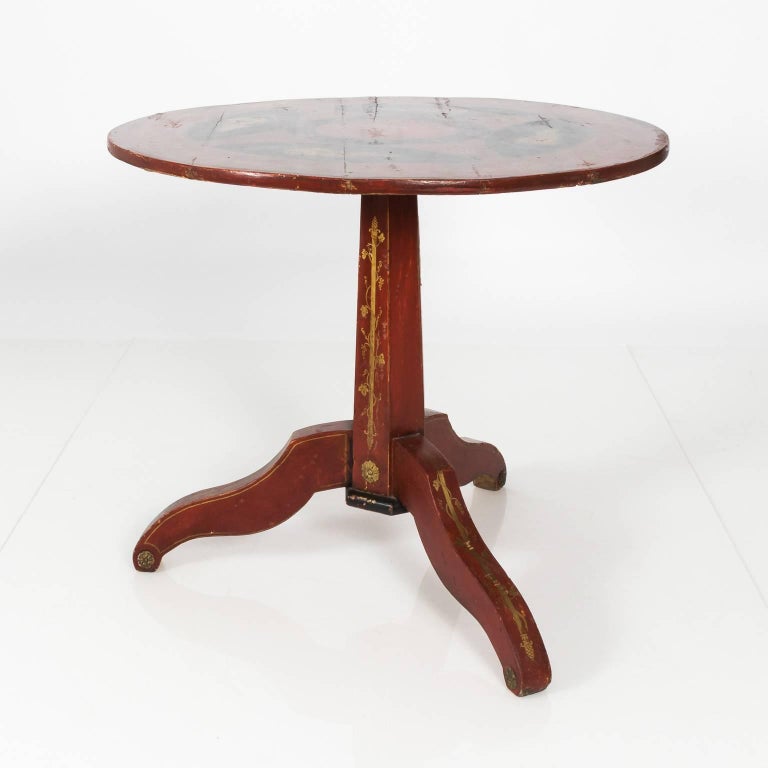 Dutch Painted Tiltop Table For Sale at 1stDibs | dutch spinning top table
