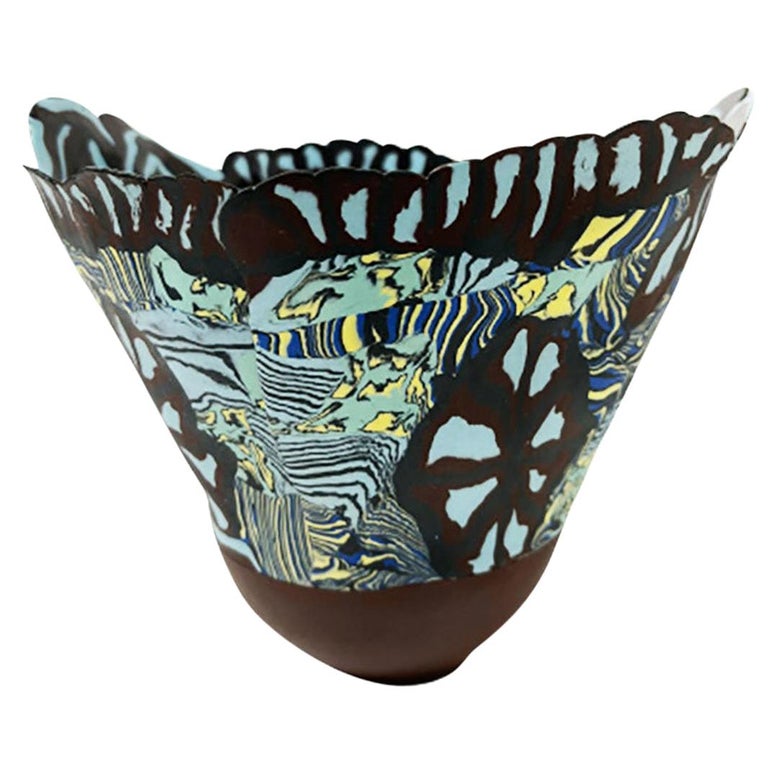 Dutch porcelain colored vase by Judith de Vries, Amsterdam For Sale at ...
