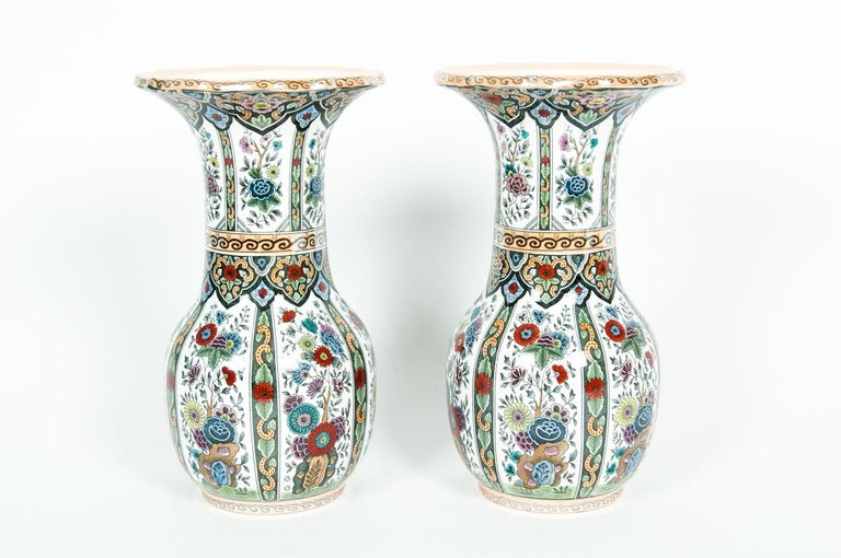 Dutch Porcelain Vintage Pair of Vases at 1stDibs