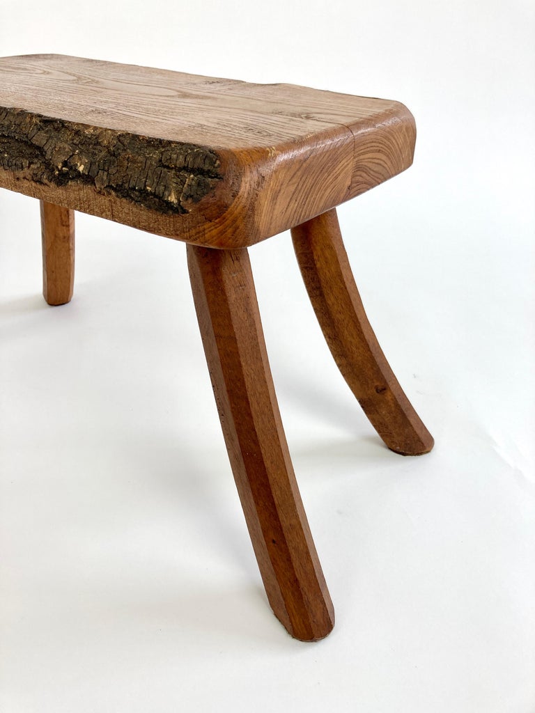 Dutch Primitive Bark Edge Stool / Side Table For Sale at 1stDibs