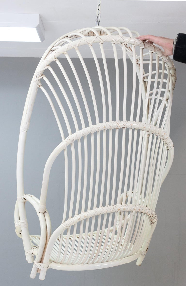 Dutch Rattan Hanging Chair, 1960s at 1stDibs