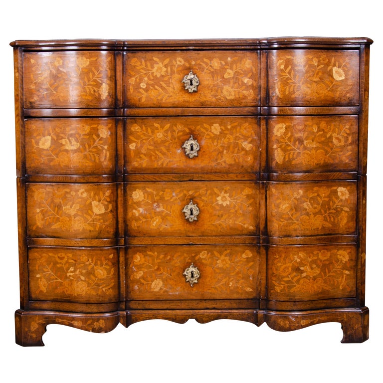 Dutch Rococo Marquetry Commode at 1stDibs