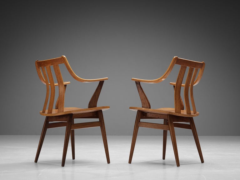 Dutch Set of Six Armchairs in Plywood For Sale at 1stDibs