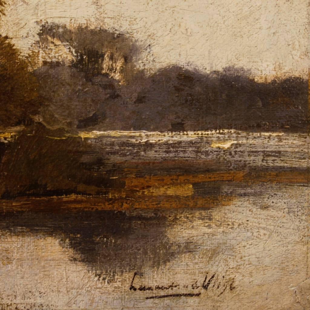 Dutch Signed Impressionist Landscape Painting Oil on Canvas from 20th ...