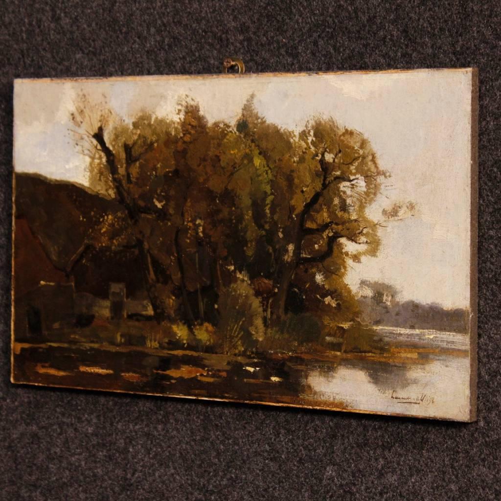 Dutch Signed Impressionist Landscape Painting Oil on Canvas from 20th ...