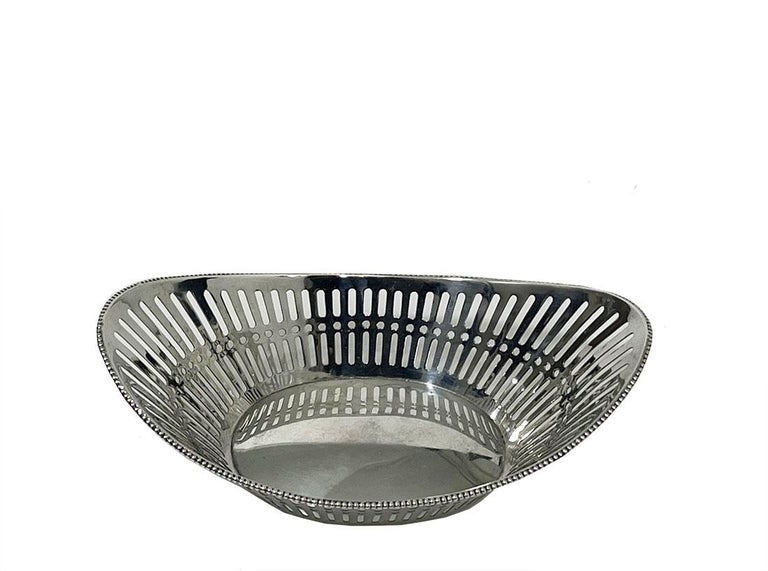 Dutch Silver Bonbon Basket by Schriek and Looren De Jong, 1948 For Sale ...