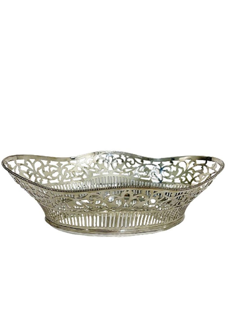 Dutch Silver Bread Basket, Aubert and Zn For Sale at 1stDibs