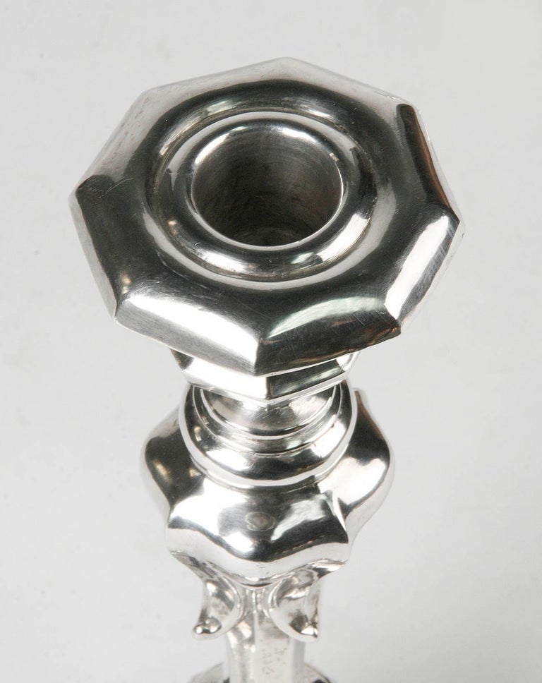 Dutch Silver Candlesticks, Amsterdam 1856, 2nd Grade Silver 835 at 1stDibs