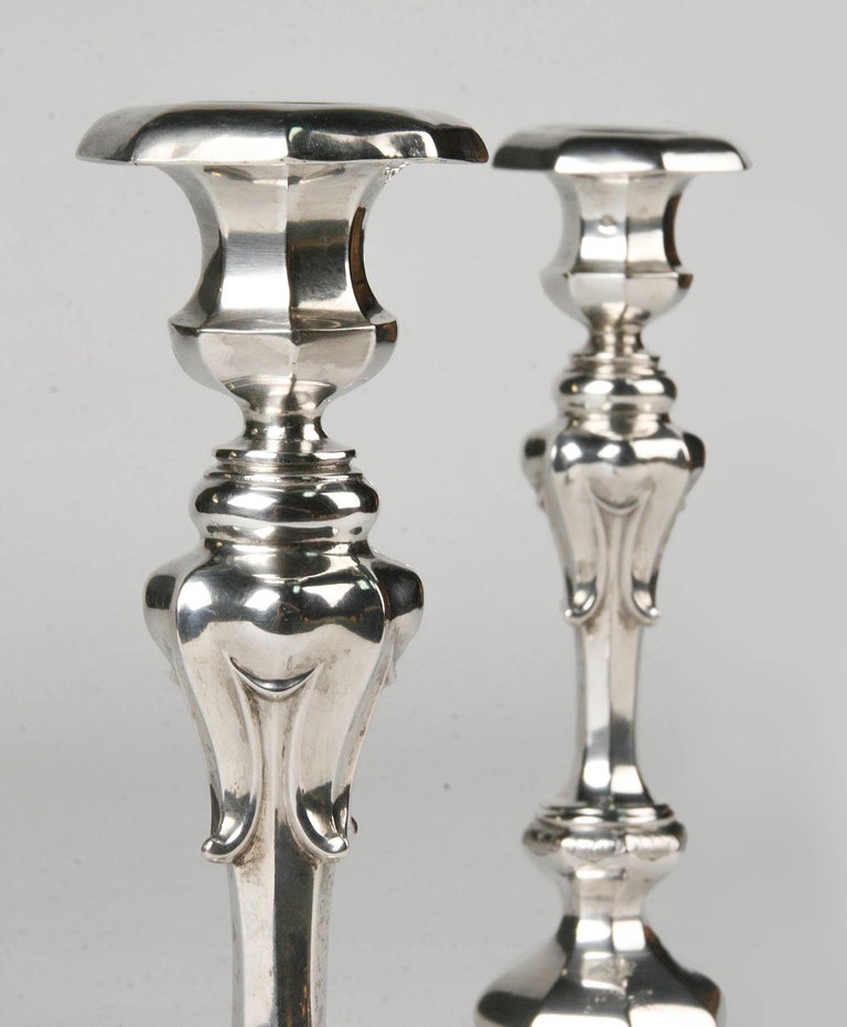 Dutch Silver Candlesticks, Amsterdam 1856, 2nd Grade Silver 835 at 1stDibs
