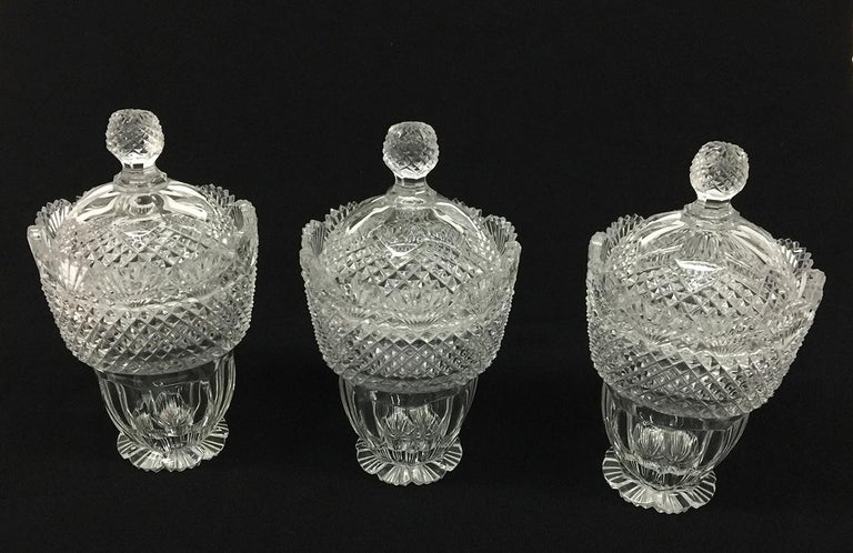 Dutch Silver Crystal Cut Table Set, 19th Century at 1stDibs