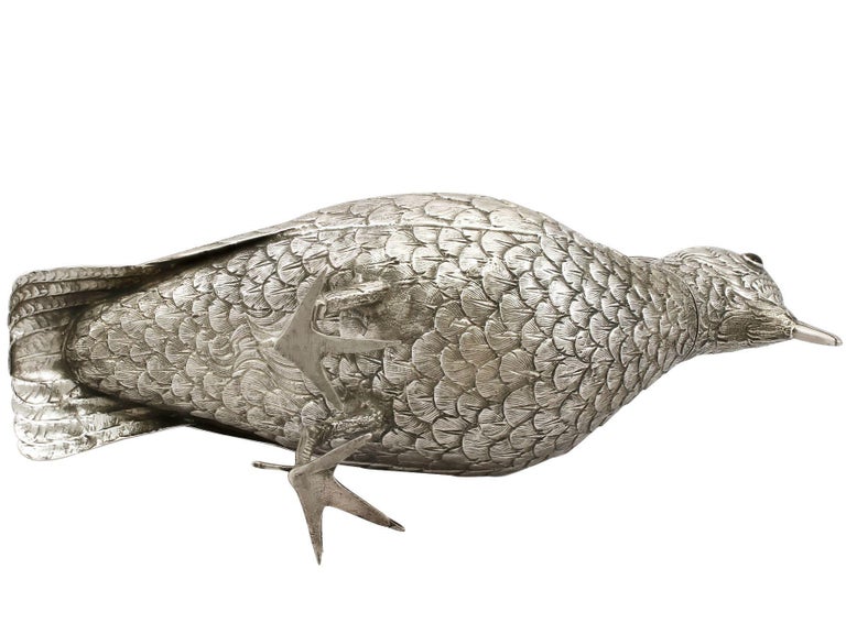 Antique Dutch Silver Lapwing Bird Sugar Box, 1920 at 1stDibs