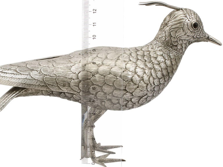 Antique Dutch Silver Lapwing Bird Sugar Box, 1920 at 1stDibs