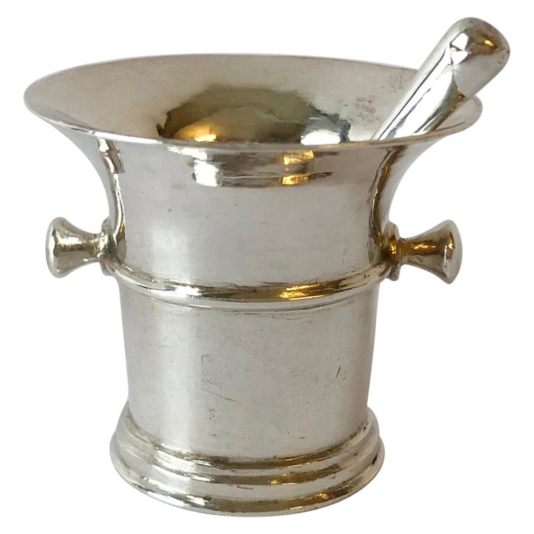 Dutch Silver Miniature Mortar and Pestle For Sale at 1stDibs